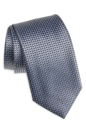 David Donahue Silk Jacquard Tie - Gray