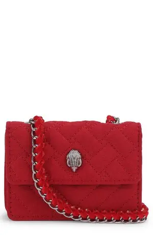 Kurt Geiger Micro Kensington Quilted Crossbody Bag - Silver Com