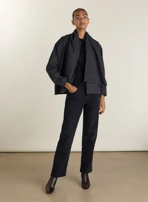 Baukjen Tess Check Detachable Scarf Coat