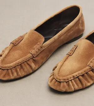 Saint Laurent Loaferino Suede Loafers