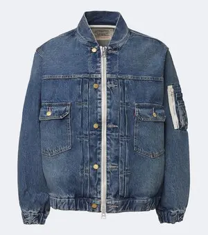 Sacai X Levi's® Denim Bomber Jacket - Blue