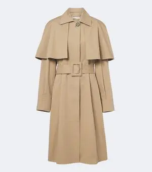THE ROW Ayana Caped Cotton Twill Trench Coat - Beige