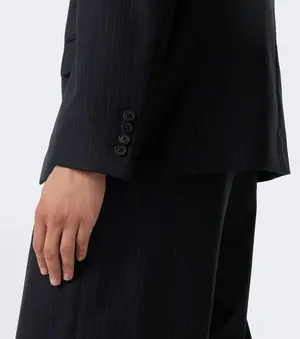 THE ROW Reda Chalk Stripe Wool Suit Jacket