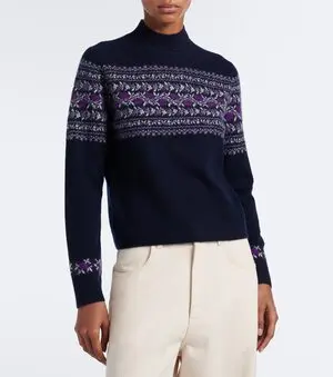 Vince Fair Isle Floral Cashmere Sweater