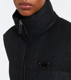 Prada Belted Wool And Cashmere Down Vest