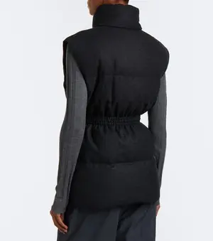 Prada Belted Wool And Cashmere Down Vest