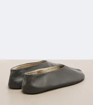 THE ROW Stella Leather Ballet Flats - Green