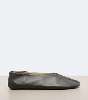 THE ROW Stella Leather Ballet Flats - Green