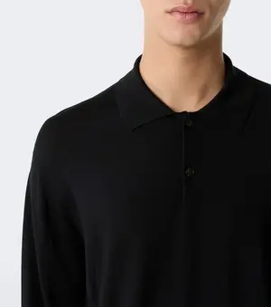 THE ROW Blainy Wool And Cashmere Polo Sweater - Black