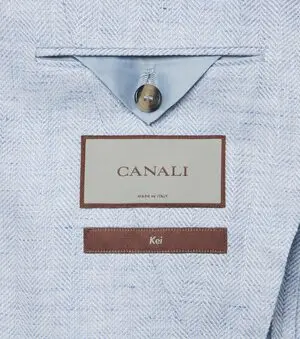 Canali Herringbone Linen And Wool Blazer