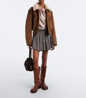 Acne Studios Shearling-trimmed Suede Blouson Jacket
