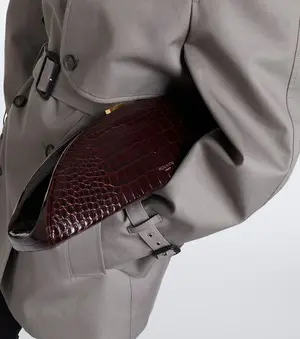 MUGLER Lua Croc-effect Leather Clutch