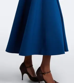 EMILIA WICKSTEAD Capucine Belted Wool Crêpe Midi Dress