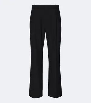 THE ROW Salma Wool Straight Pants - Black