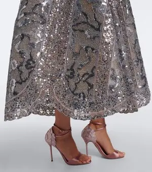 Elie Saab Sequined Tulle Bustier Dress