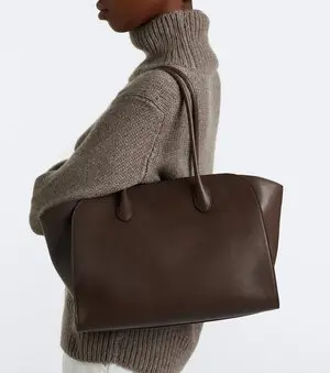 THE ROW Marlo Medium Leather Tote Bag - Brown
