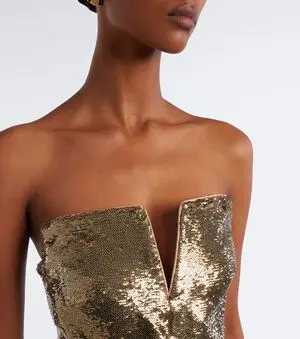 Roland Mouret Sequined Bustier Gown