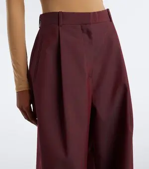 THE ROW Lowe Pleated Virgin Wool Straight Pants