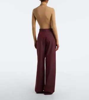 THE ROW Lowe Pleated Virgin Wool Straight Pants