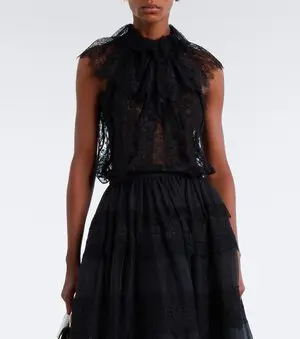 Elie Saab Sheer Lace Top