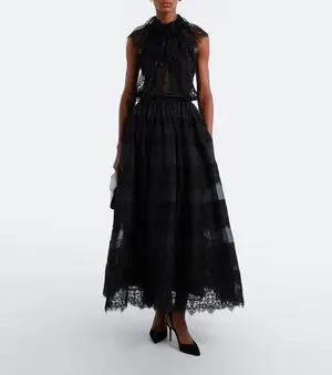 Elie Saab Sheer Lace Top