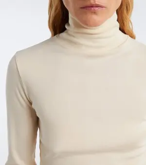 THE ROW Camron Cotton Jersey Turtleneck Top