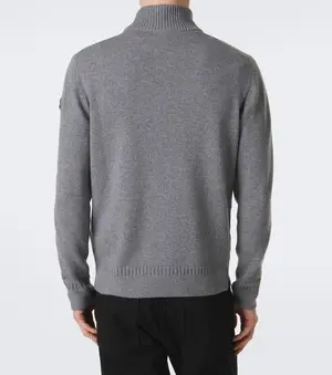 Moncler Wool And Cashmere-blend Half-zip Sweater