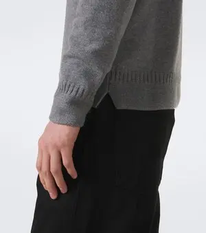 Moncler Wool And Cashmere-blend Half-zip Sweater