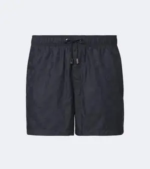 Giorgio Armani Logo Swim Trunks - Blue