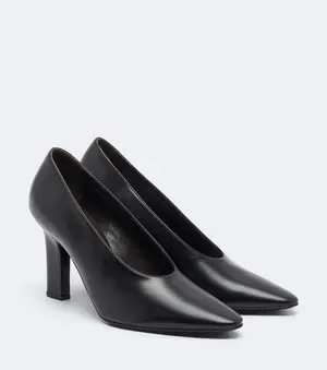 THE ROW Sylvia Leather Pumps - Black