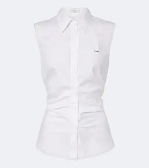 Prada Cotton-blend Poplin Shirt - White