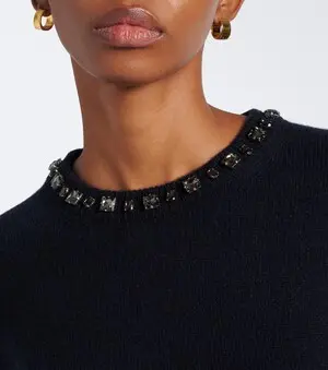 Vince Embellished Wool And Cashmere-blend Sweater