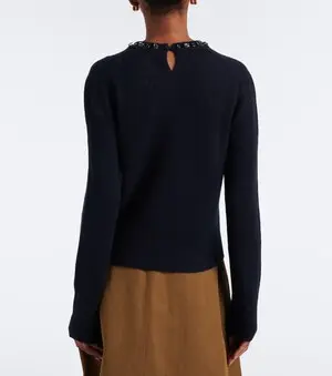 Vince Embellished Wool And Cashmere-blend Sweater