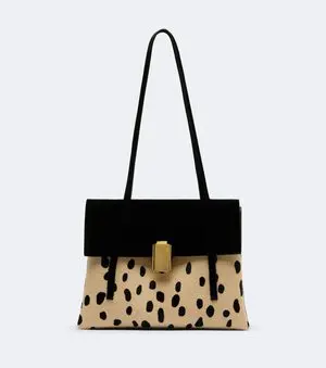 Khaite Soft Blake Small Calf-hair And Suede Shoulder Bag - Beige