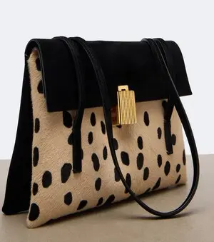 Khaite Soft Blake Small Calf-hair And Suede Shoulder Bag