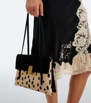 Khaite Soft Blake Small Calf-hair And Suede Shoulder Bag