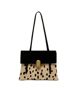 Khaite Soft Blake Small Calf-hair And Suede Shoulder Bag - Beige