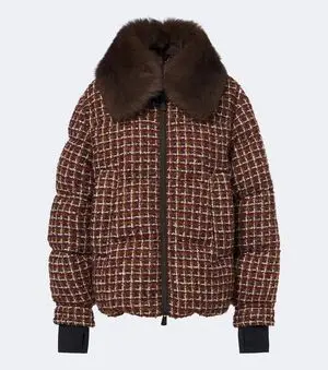 Moncler Sandane Tweed Down Jacket