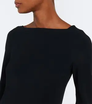 Prada Open-back Crêpe Midi Dress