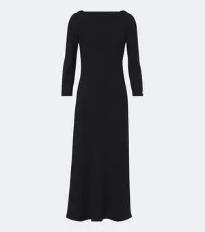 Prada Open-back Crêpe Midi Dress - Black