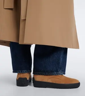 TOD'S Gommino® Shearling-lined Suede Lace-up Boots
