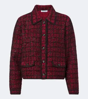 Veronica Beard Blanche Tweed Jacket - Red