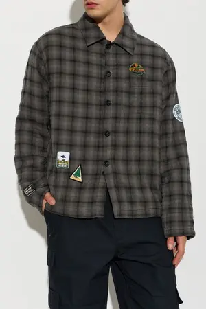 SONG FOR THE MUTE Quilted Shirt Jacket With Checked Pattern