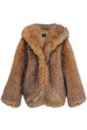 ROTATE BY BIRGER CHRISTENSEN Oversize Faux Fur Coat - Brown