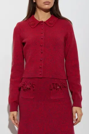 SELF-PORTRAIT Cardigan With Appliqué On The Collar