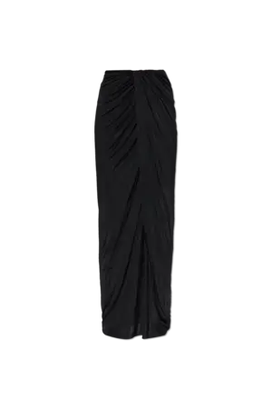 Balmain Long Skirt With Draping - Black