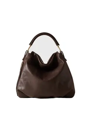 Borbonese Hobo Bag M - Brown