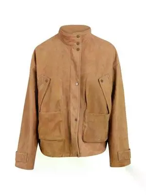SALVATORE SANTORO Suede High-neck Jacket