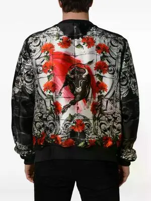 Dolce & Gabbana Majolica Bull-print Bomber Jacket