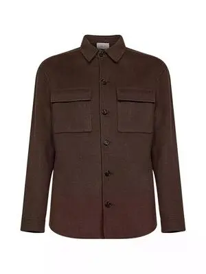 D4.0 Wool Patch-pocket Shirt Jacket - Brown